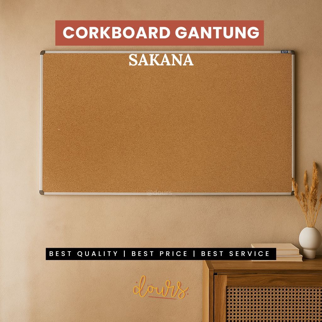 Jual Cork Board Papan Tulis SAKANA PushPin Murah Mading Decor 20x30 ...