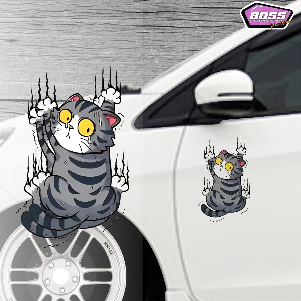 Jual STIKER KUCING MANJAT LUCU VINYL / STIKER MOBIL / BODY MOBIL ...