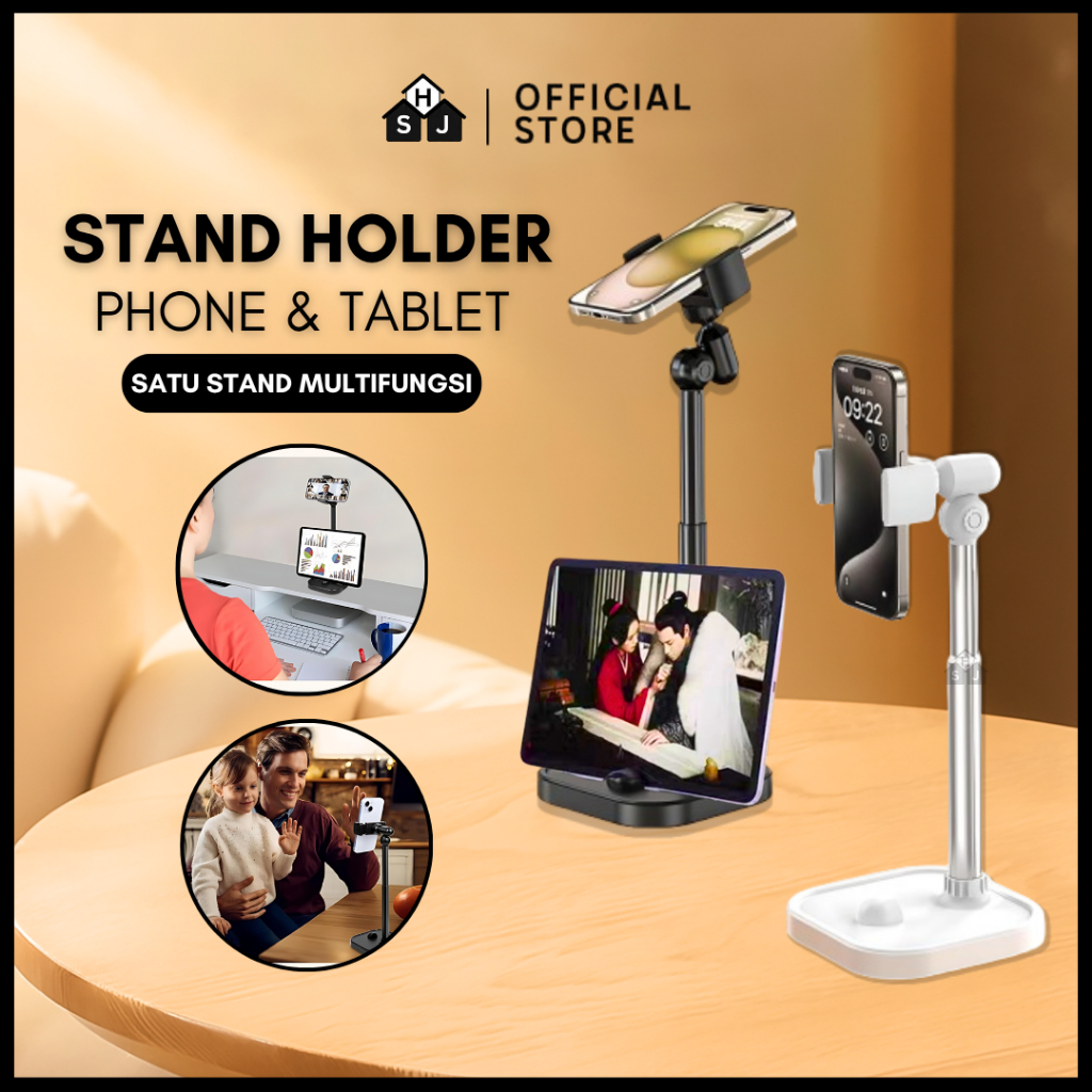 Jual Stand Holder Meja 360° 2in1 Holder HP & Tablet Overhead Tinggi ...