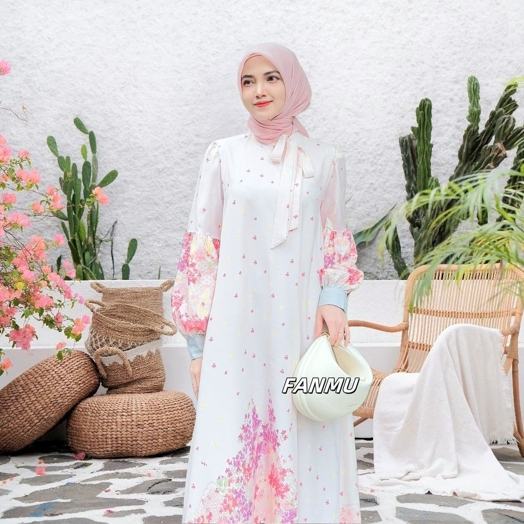 Jual FANMU Baju Gamis Motif Bunga Terbaru / Gamis Pesta Kondangan Wanita Premium | Shopee Indonesia