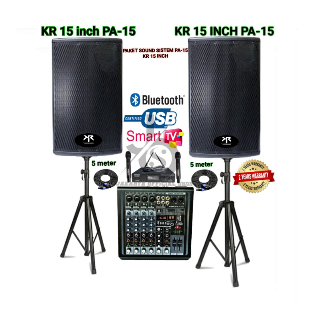 Jual KR 15 Inch PA-15 Paket Sound System Outdoor/Indoor Caffe Bluetooth ...
