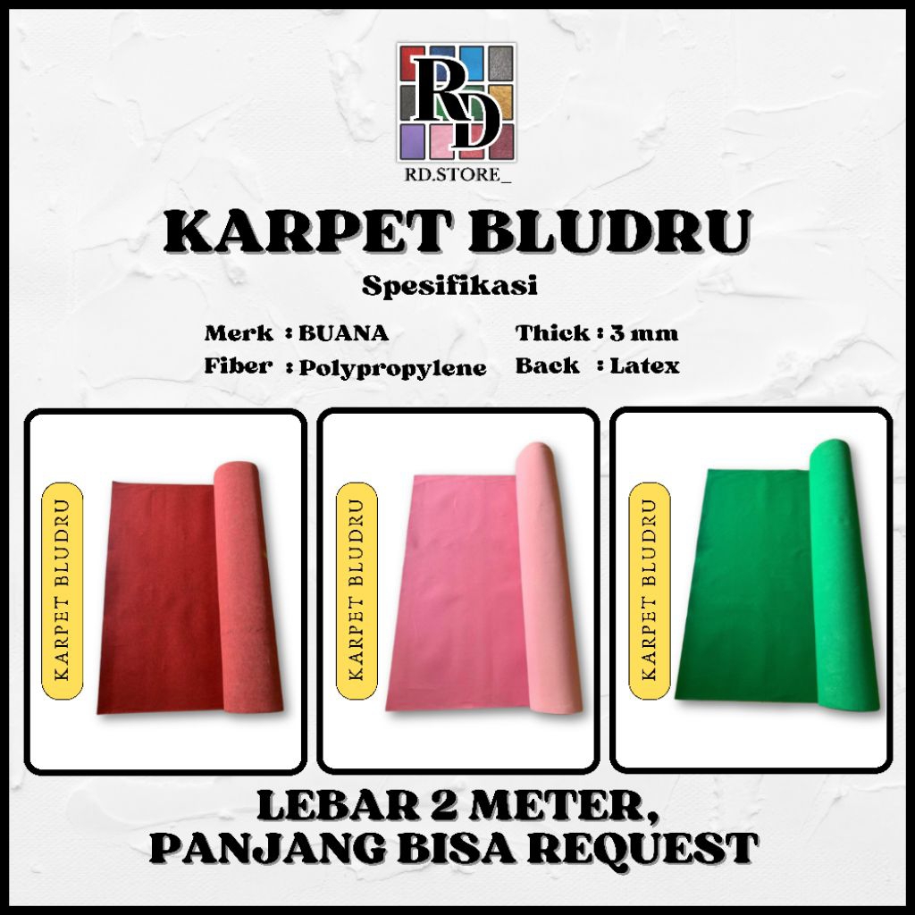 Jual KARPET BLUDRU ROLL || 200CMX100CM || KARPET LANTAI DEKORASI ...