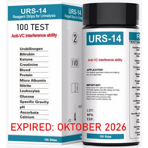 Jual Urin Tes 14P/Urinalysis Test Strips 14 Parameter/Urine Test Strip ...