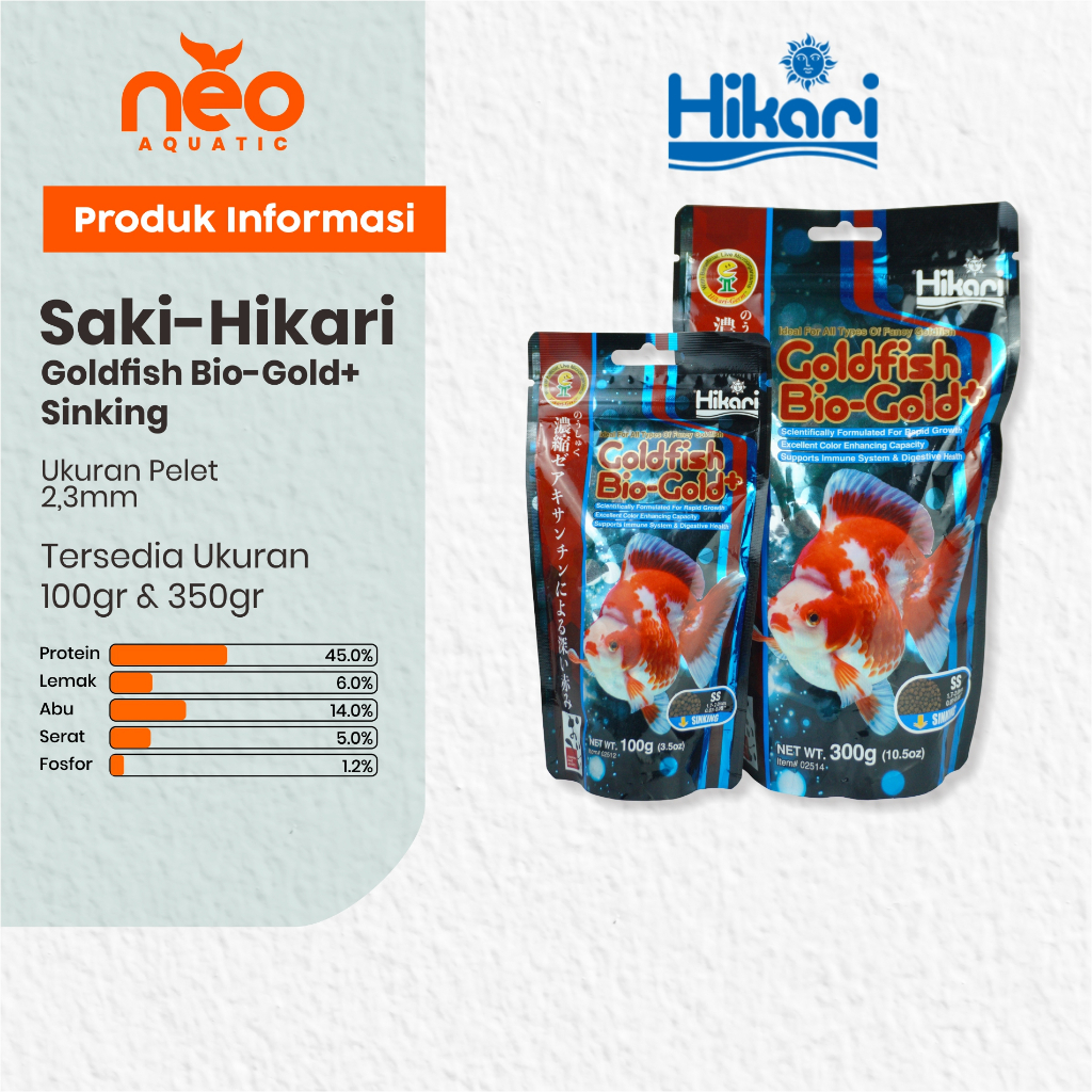 Jual HIKARI BIO GOLD PLUS Pakan Ikan Koki Sinking/Tenggelam - 100gr ...