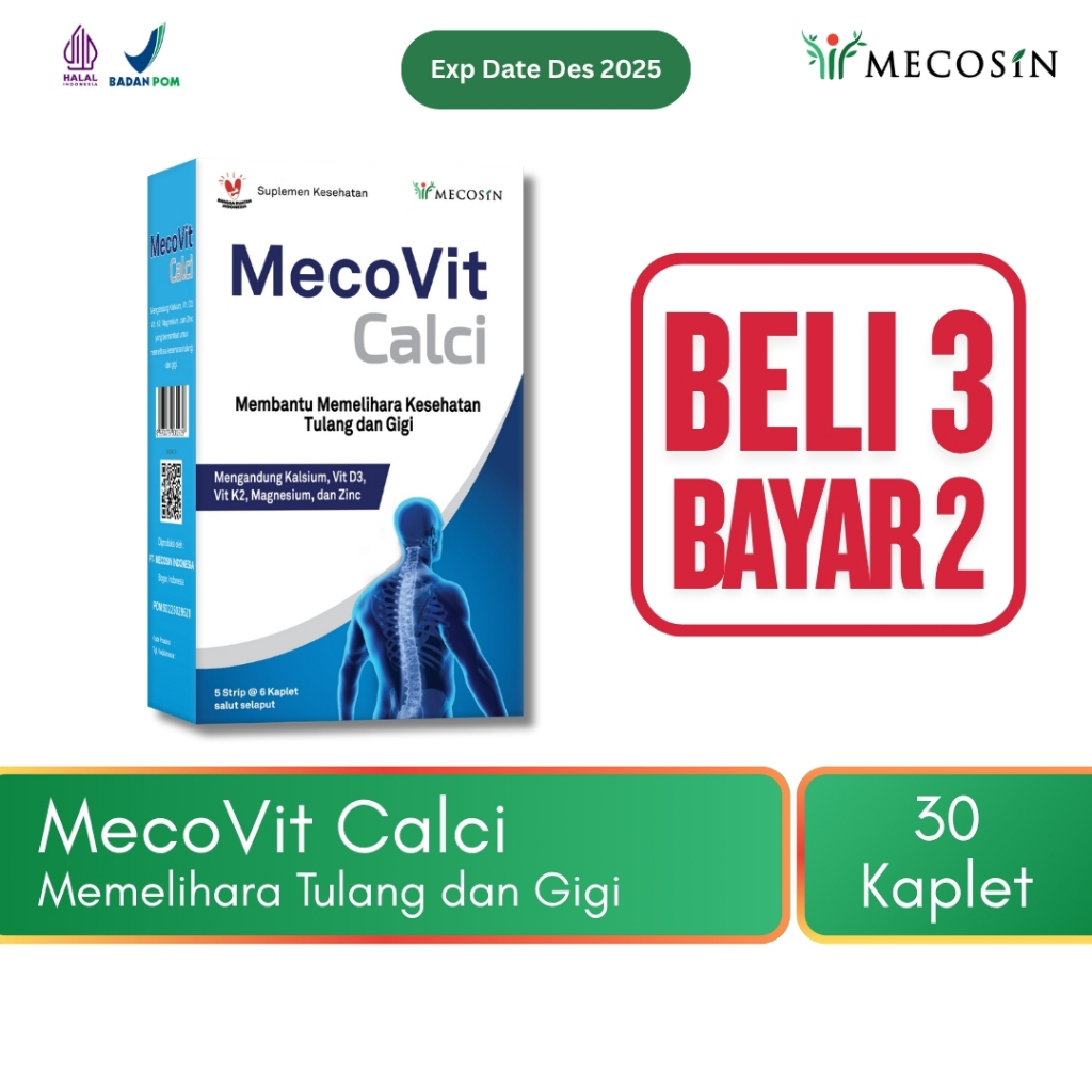 Jual MecoVit Calci / Membantu Memelihara Kesehatan Tulang dan Gigi ...