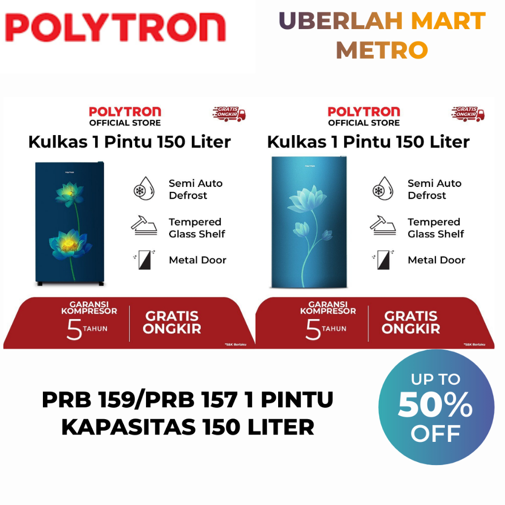 Jual POLYTRON LEMARI ES 1 PINTU PRB 159/PRB157 KAPASITAS 150 LITER ...