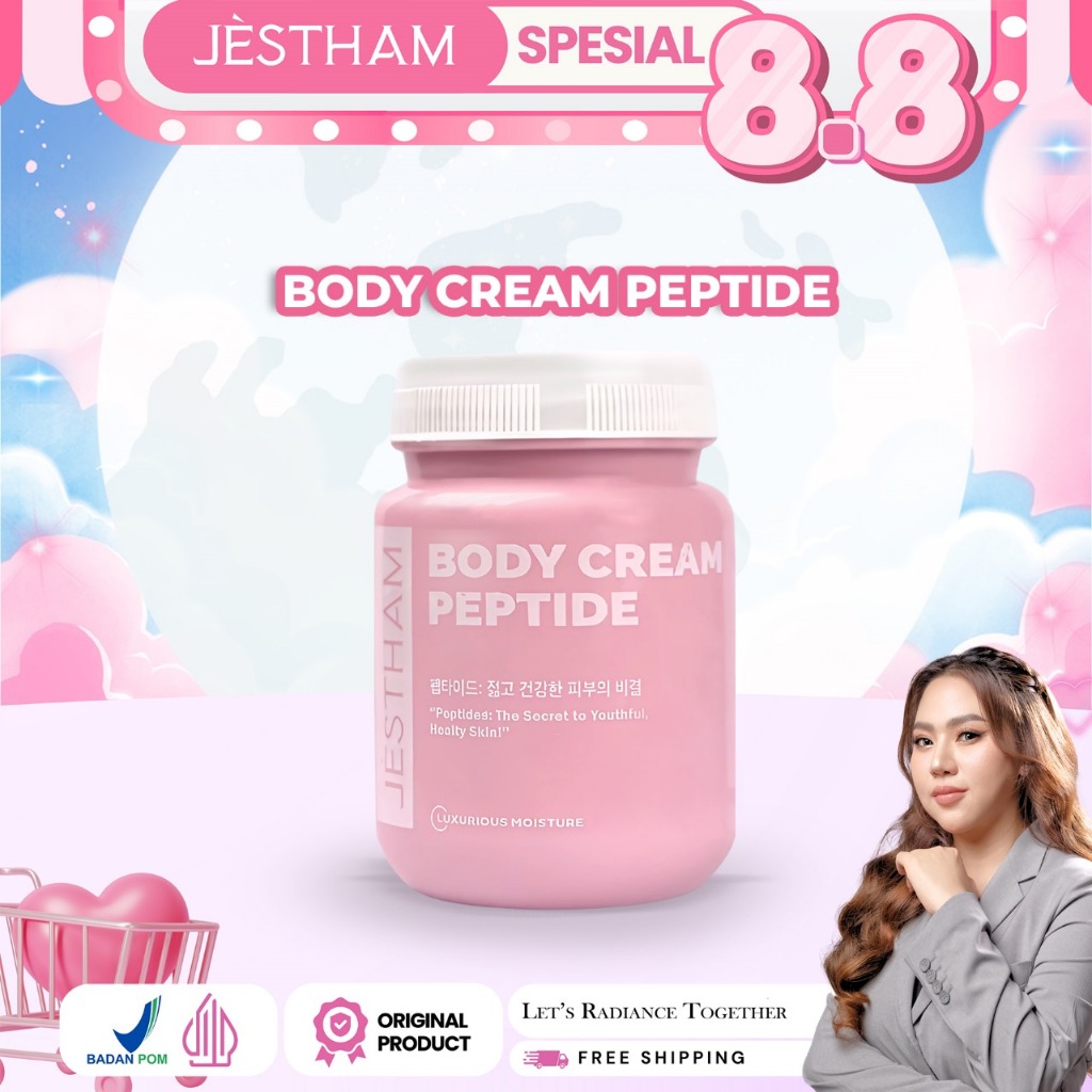 Jual Jestham Body Cream Peptide - Tubuh Leher Mencerahkan | Shopee ...