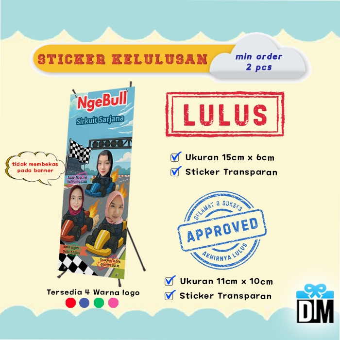 Jual Sticker Kelulusan Approved Transparan Wisuda Granduation Banner ...