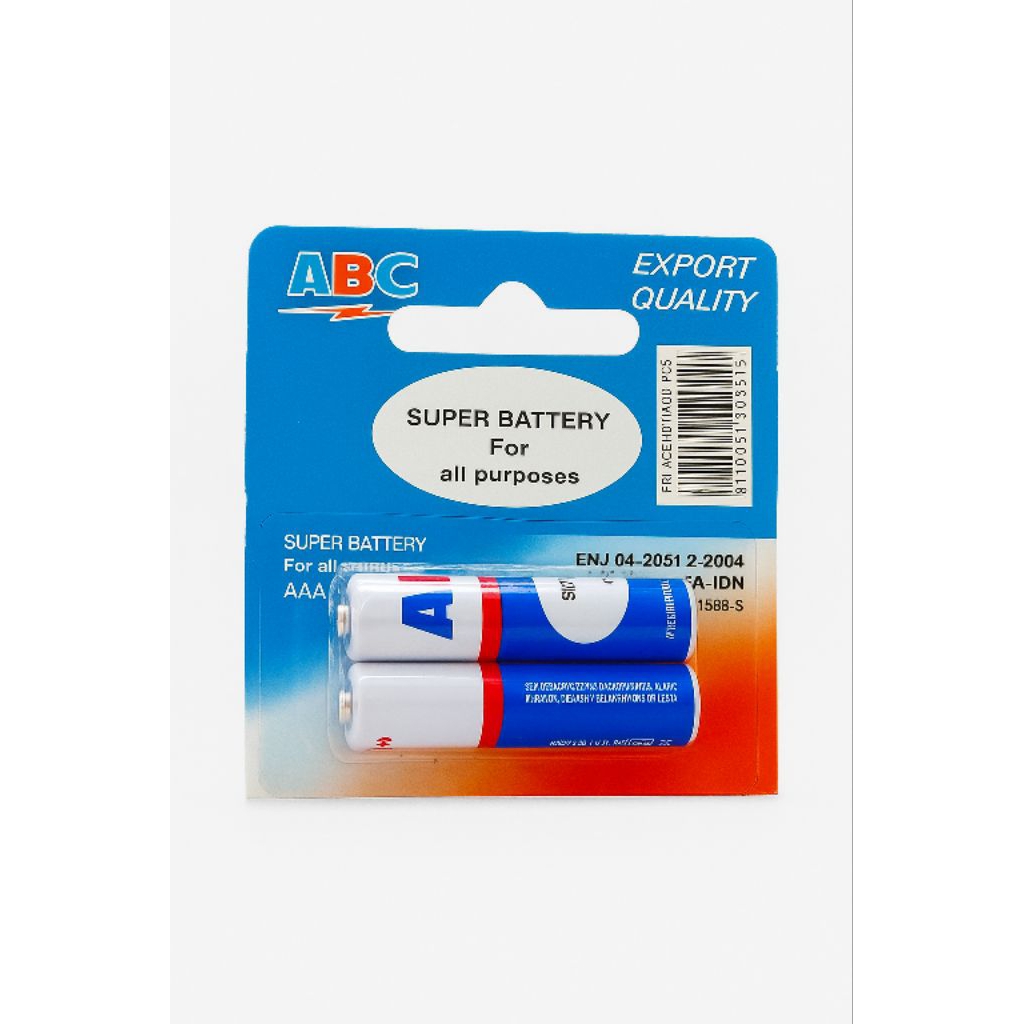 Jual Baterai ABC AAA Super Battery 1.5V Isi 2 pcs – Export Quality ...