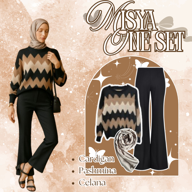 Jual Pridha Outfit - Setelan Wanita Cardigan Kombinasi One Set Simpel ...
