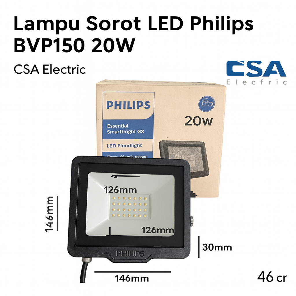 Jual Lampu Sorot BVP 150 20 Watt Philips Philips Lampu Proyek Sorot ...