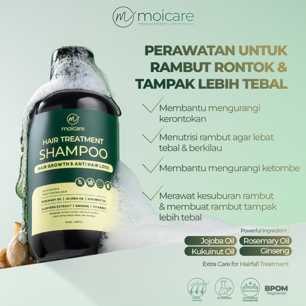 Jual MOICARE Hair Treatment Shampoo Hair Growth & Anti Hair Loss ...