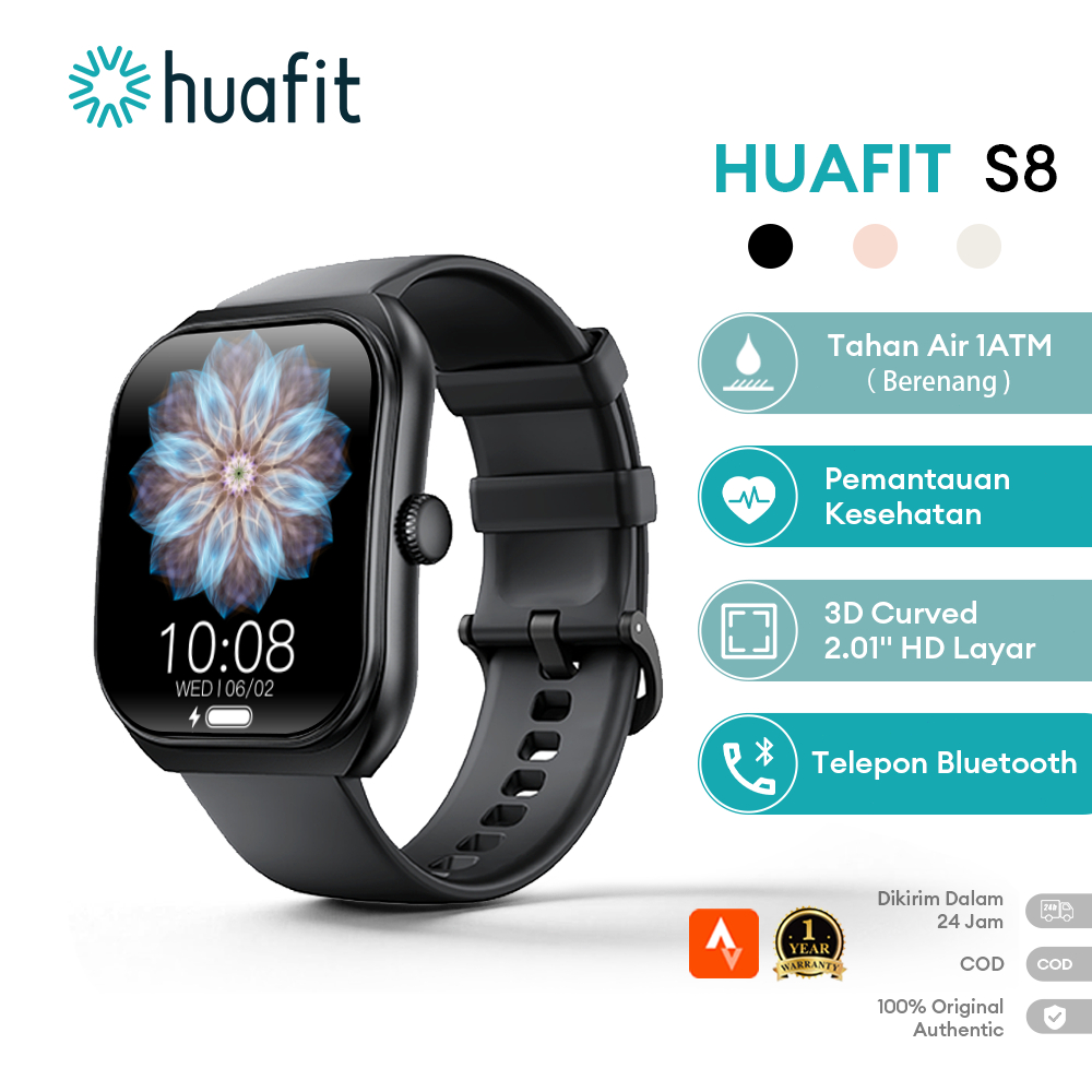 Jual （Garansi 1 tahun）Huafit S8 Smartwatch Asli Layar Curve Waterproff ...