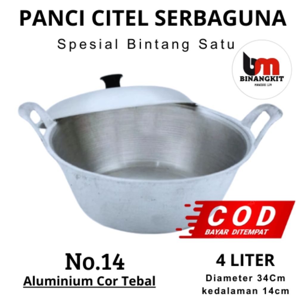 Jual Citel Panci Katel Almunium Murah No 10.12.14 Bintang satu ...