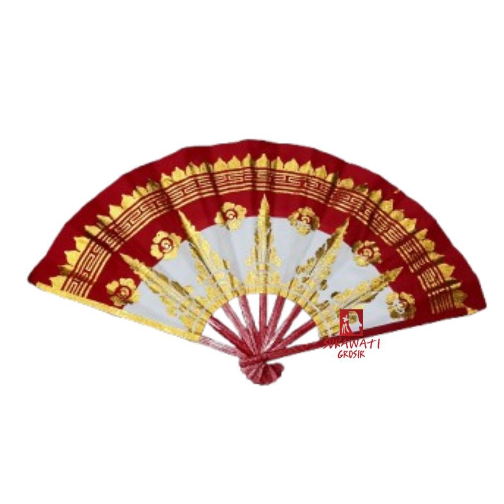 Jual Kipas Prada Tari Bali Premium Bahan Kain Metris Kipas Tari Merah ...