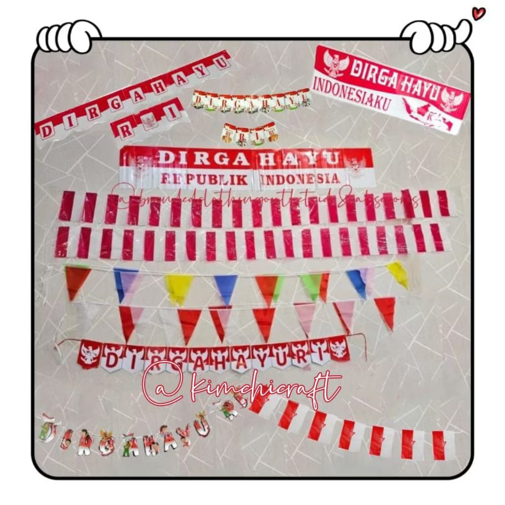 Jual BANNER DIRGAHAYU RI 17 AGUSTUS / GARLAND BENDERA MERAH PUTIH SEGITIGA / BENDERA UMBUL UMBUL ...