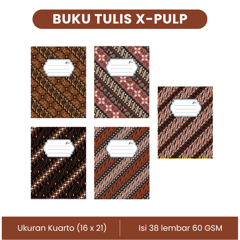 Jual BUKU TULIS XPULP UKURAN KUARTO/KWARTO, ISI 38 LEMBAR, 1 PACK ISI ...