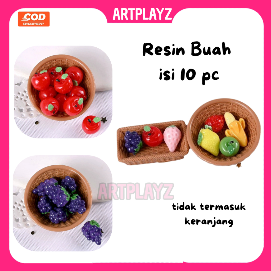 Jual Resin Buah | Fruit Miniatur | Miniatur Buah-buahan 1pack isi 10pcs ...