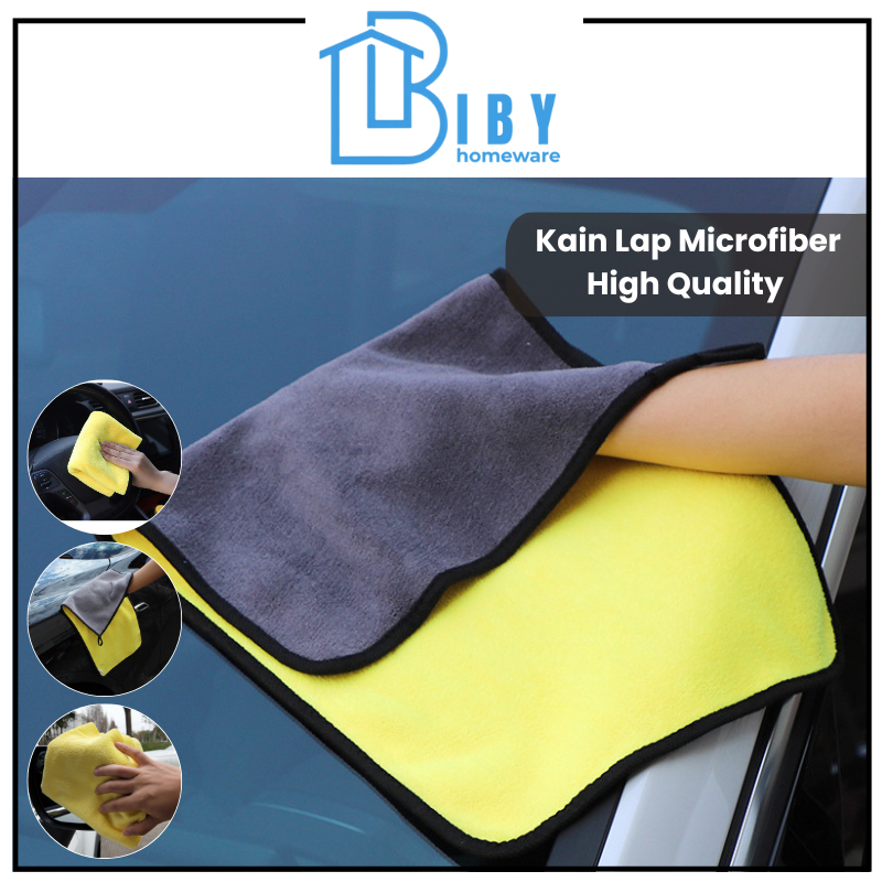 Jual BIBY Kain Lap Microfiber 2 Warna Kuning Abu Super High Quality ...