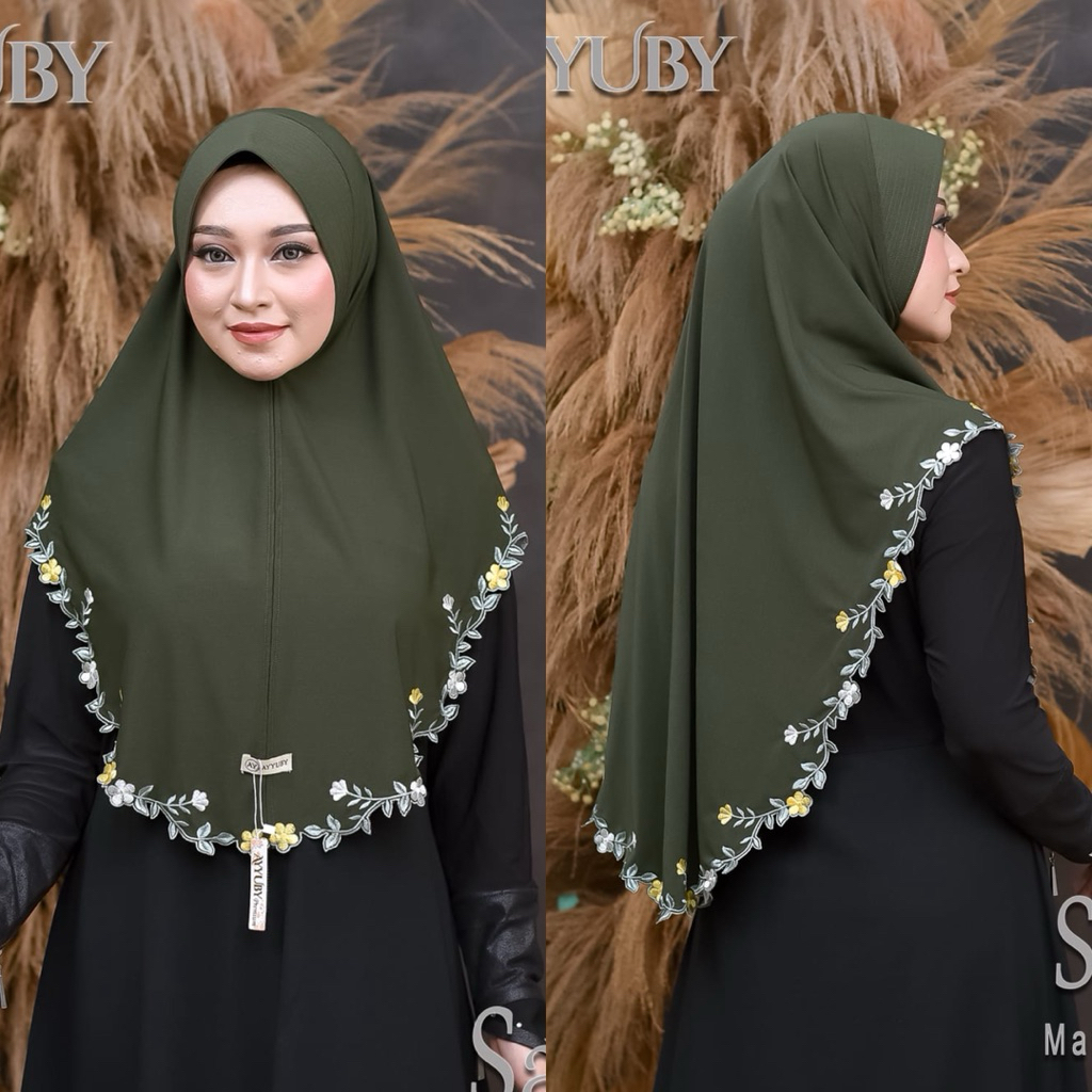 Jual Hijab Instan Salsa Bordir Bunga Soft Ped Jersey Premium Original ...