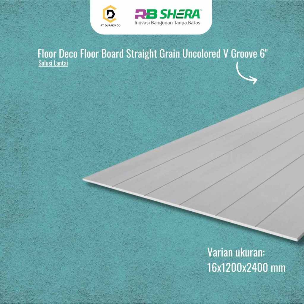 Jual RBShera Floor Deco Floor Board Straight Grain Uncolored V Groove 6 ...