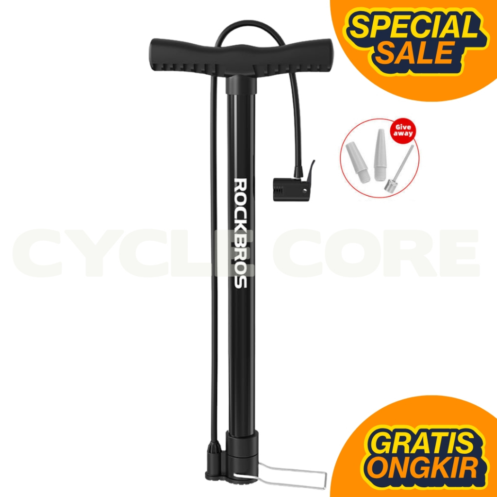 Jual Pompa Sepeda Motor Mobil 140 PSI Rockbros Alloy Pentil Schrader ...