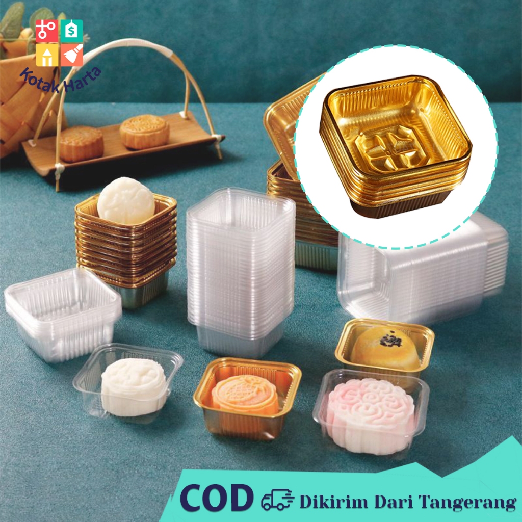 Jual 100pcs Tray Mooncake Tray Puding Mini Mooncake Case Plastik Wadah ...