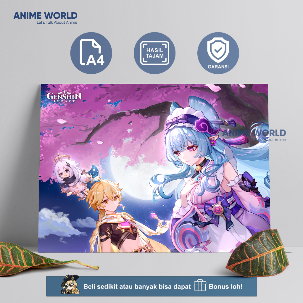 Jual Poster Genshin Impact Yumemizuki Mizuki Aether Paimon Terbaru Full ...