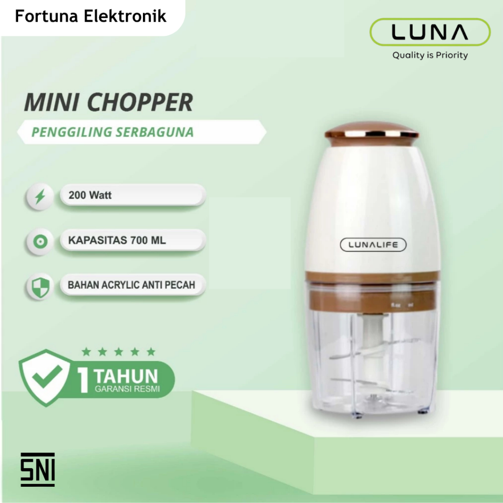 Jual Lunalife Mini Chopper MPF 7 Penggiling Serbaguna Mini 700 ml Low ...