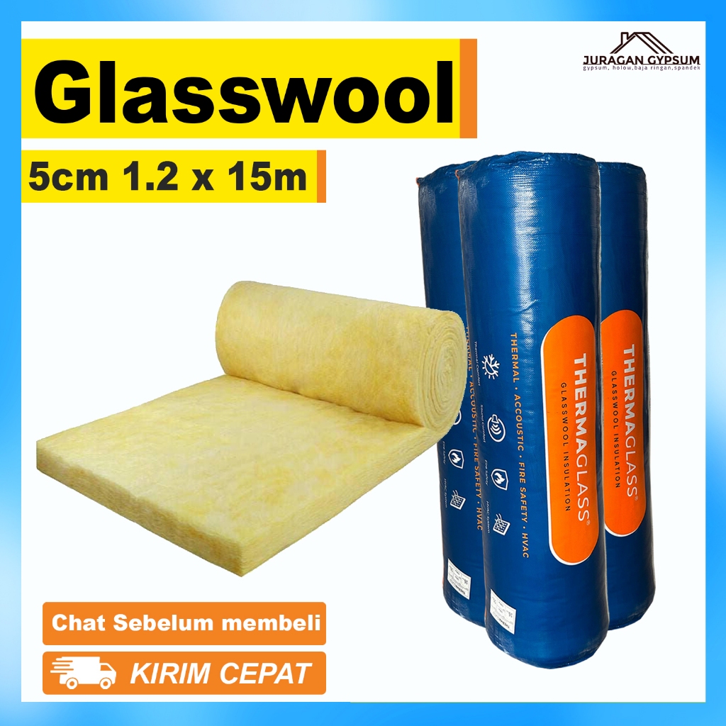 Jual Glasswool 5cm 1.2m x 15m | Glasswool Therma glass | Glass wool ...