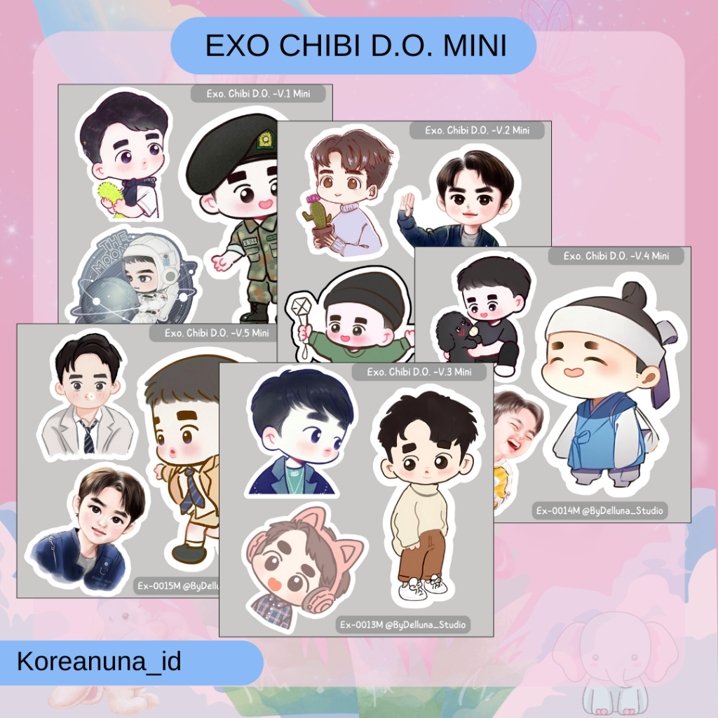 Jual Sticker Kpop Exo D.O. Doh kyunsoo Chibi Kartun Lucu Aesthetic ...