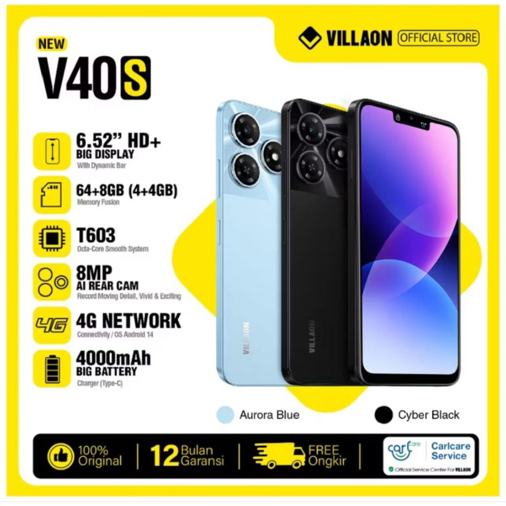 Jual Villaon V40S 4/64GB Garansi Resmi. | Shopee Indonesia