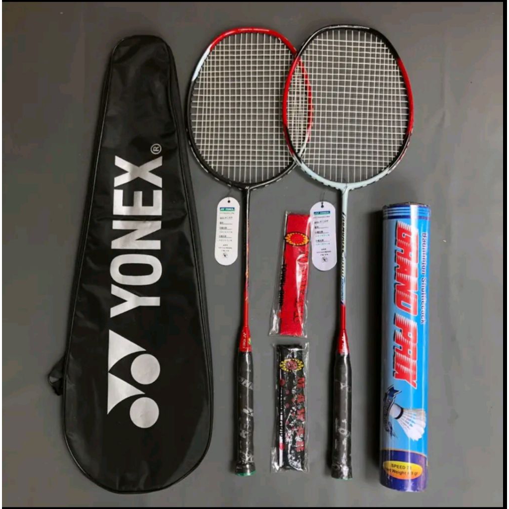 Jual Raket Badminton Paket Lengkap Isi 2 Raket + 2 Handgrip + 1 Tas + 1 ...