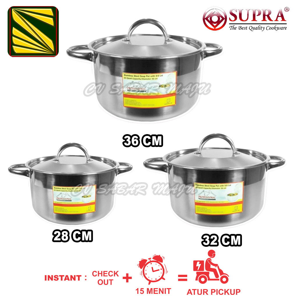 Jual Panci Sup, Soup Pot Stainless 28, 32, 36 CM Supra | Shopee Indonesia