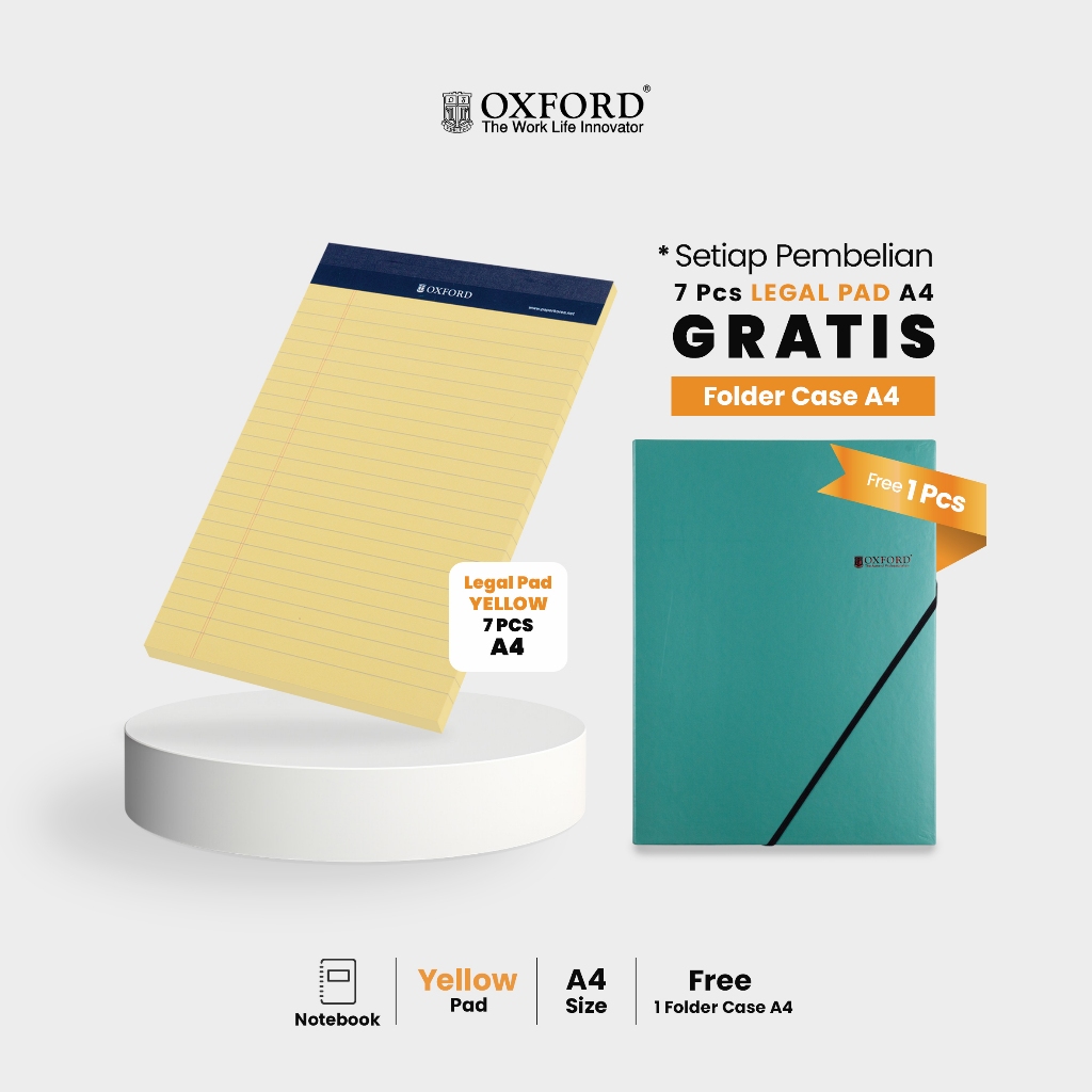 Jual Bundle Oxford Legal Pad A4 Kuning Isi 7 PCS + MAP Folder A4 ...