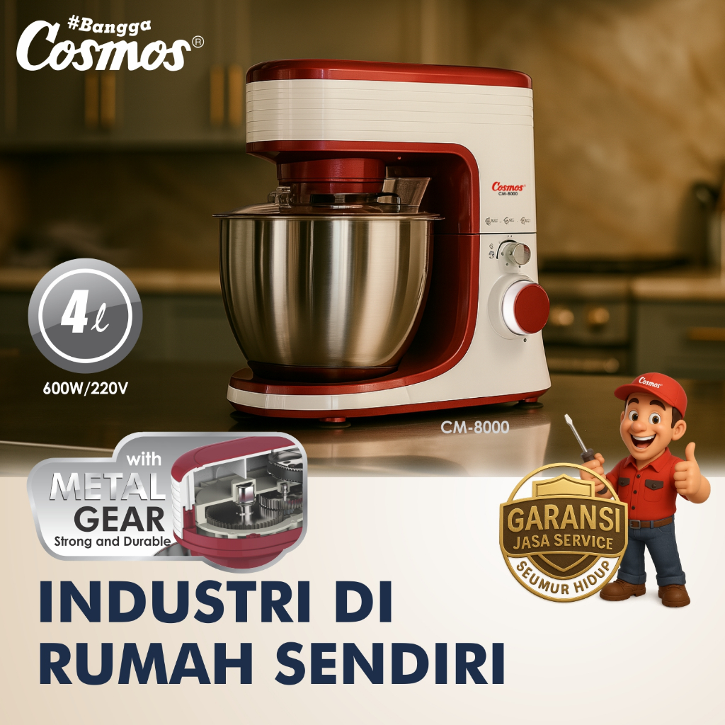 Jual Cosmos Stand Mixer CM-8000 (dengan METAL GEAR) | Shopee Indonesia