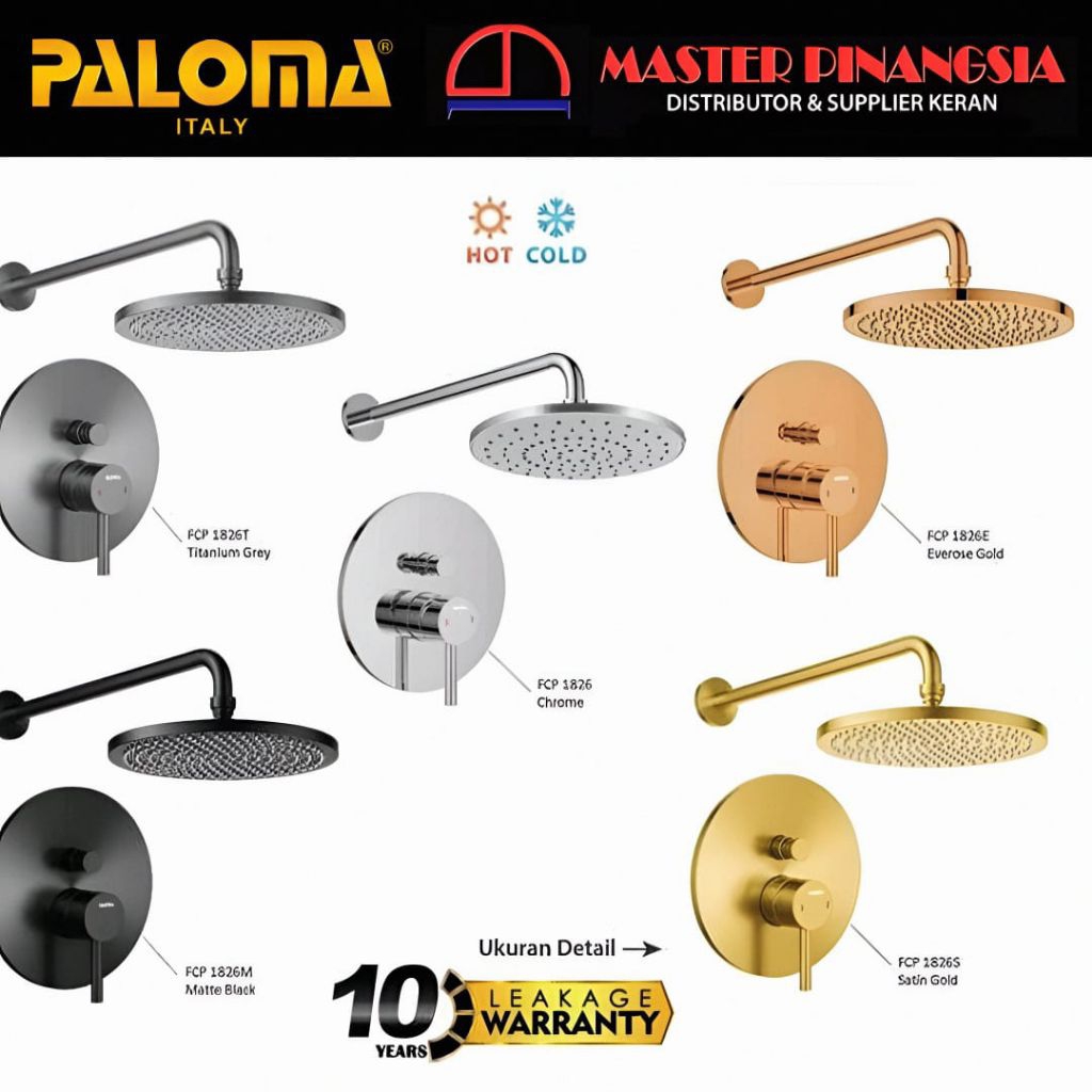 Jual PALOMA FCP 1826 Keran Mixer Shower Tanam Set Mandi Concealed Kran ...