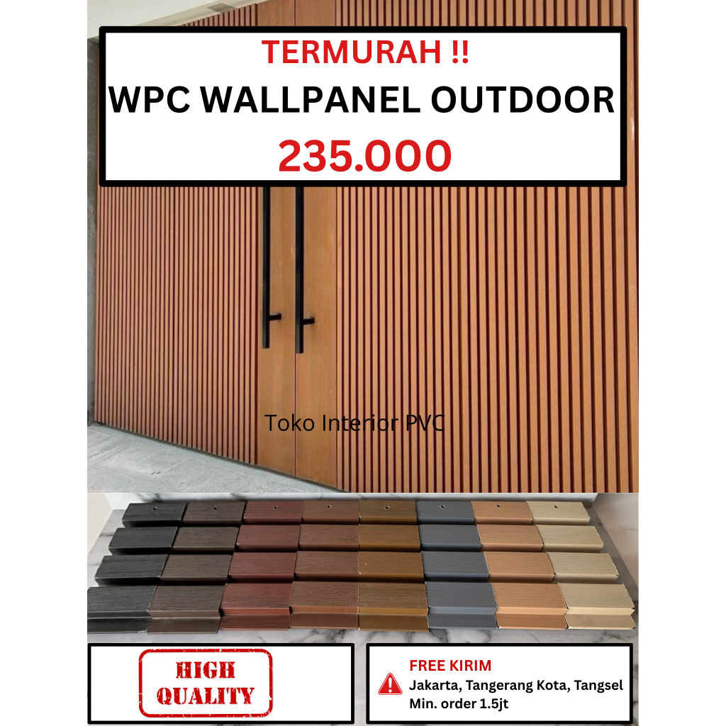 Jual WPC wallpanel outdoor / panel dinding minimalis / kisi - kisi ...