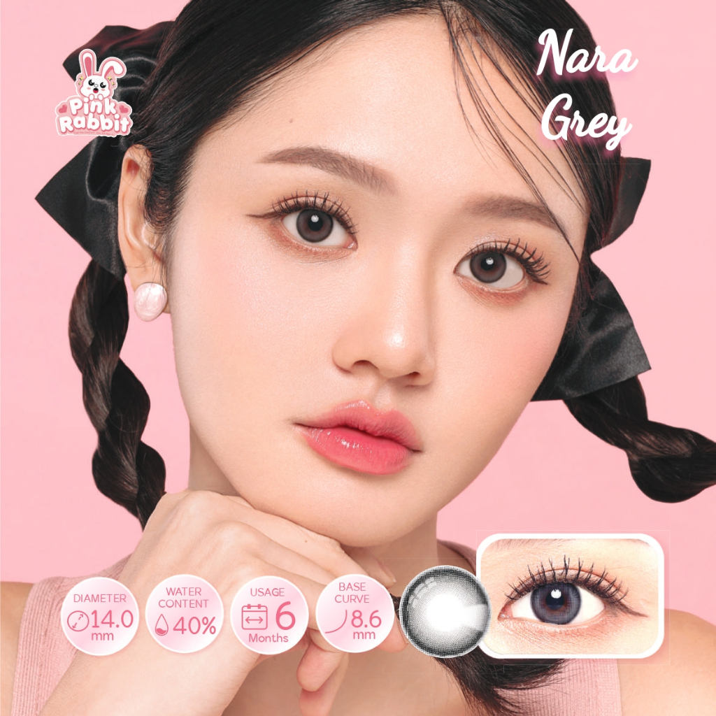 Jual Pink Rabbit Lens Softlens Warna Nara Brown & Grey, Emma Black ...