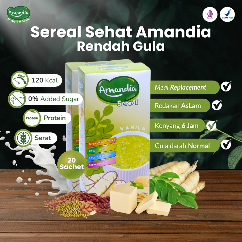 Jual Amandia sereal Sehat Rendah Gula Bantu Jaga Massa Tubuh Tetap ...