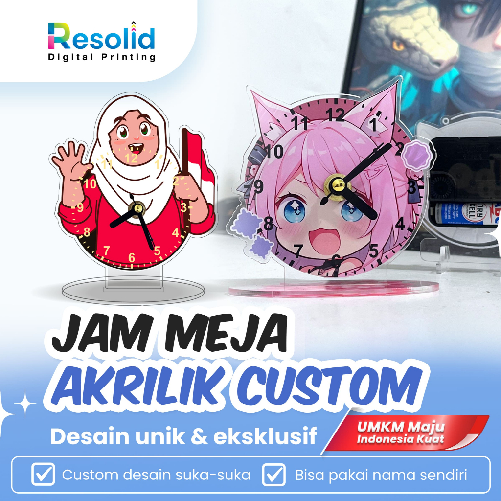 Jual Custom Jam Meja Akrilik Estetik Unik Kekinian Bisa Desain Sendiri ...