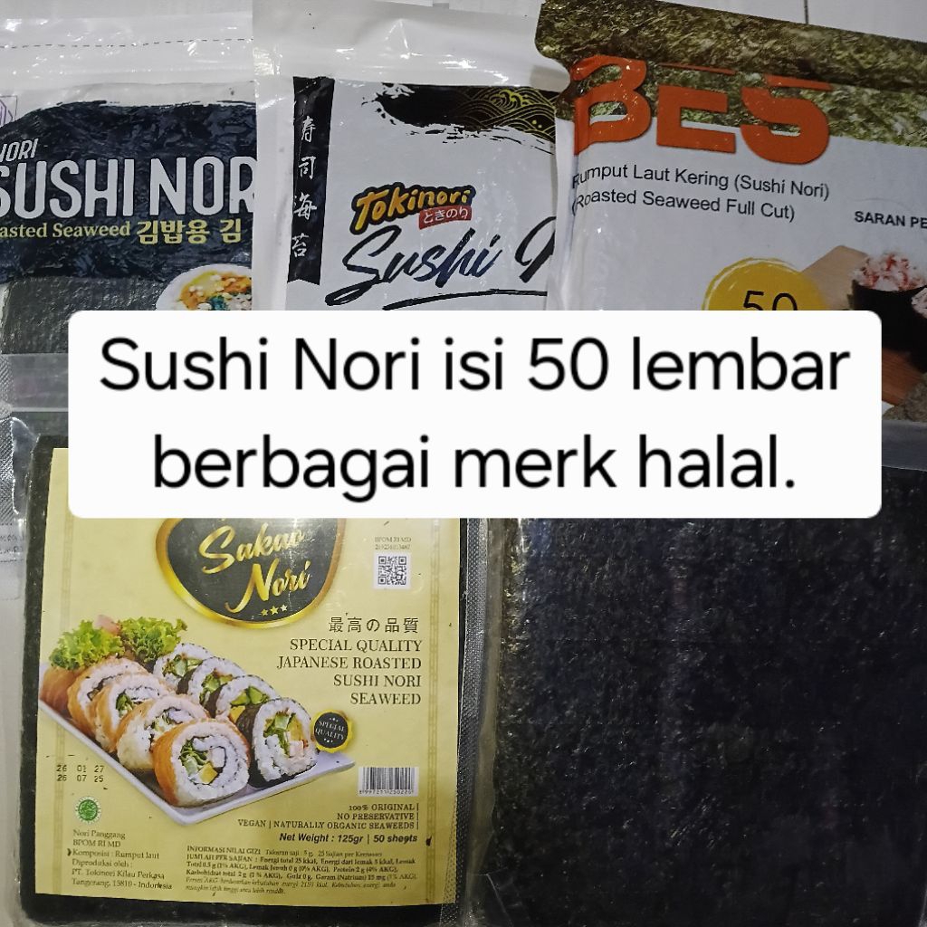 Jual SALE Sushi Nori isi 50 lembar bahan sushi kulit kimbap gimbap ...