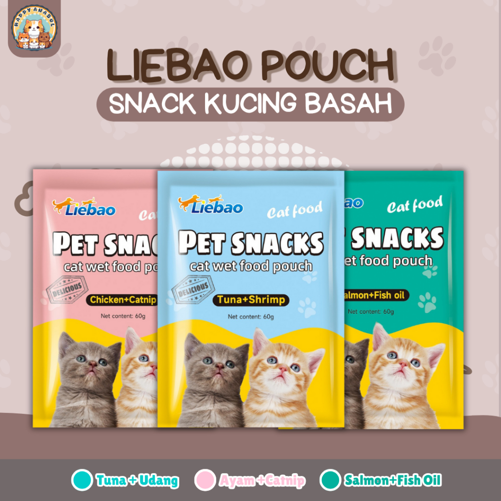 Jual LIEBAO POUCH 60gr SNACK KUCING Makanan Kucing Basah for Kitten ...