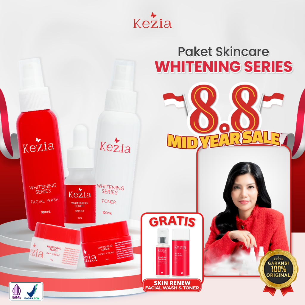 Jual KEZIA Beauty - NEW WHITENING PACKAGE SERIES - Paket Glowing Lengkap (FREE 1 Facial Wash ...