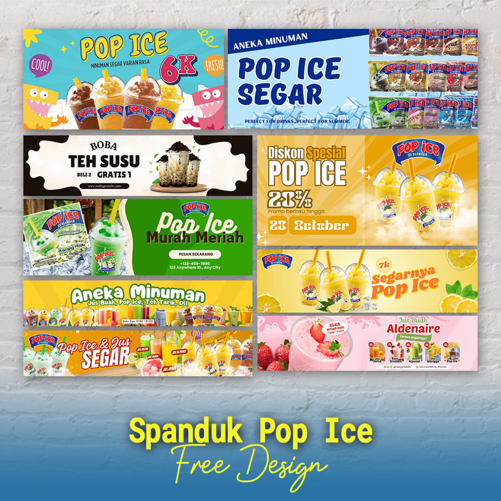 Jual Spanduk Pop Ice, Spanduk Minuman Segar, Spanduk Usaha, Spanduk Pop ...