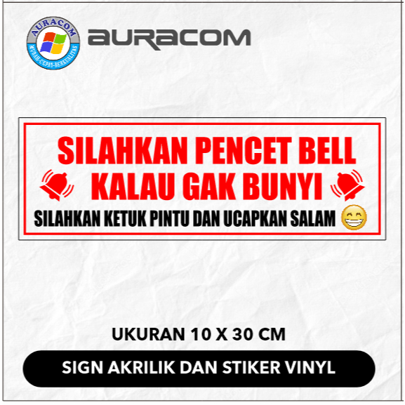 Jual SIGN AKRILIK STIKER SILAHKAN PENCET BELL C-80 | Shopee Indonesia