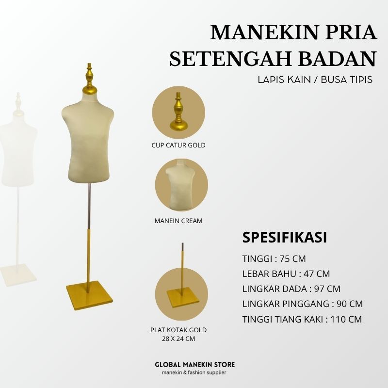 Jual Manekin Pria Display Patung Busa Baju Badan Cowok | Manekin Jas ...