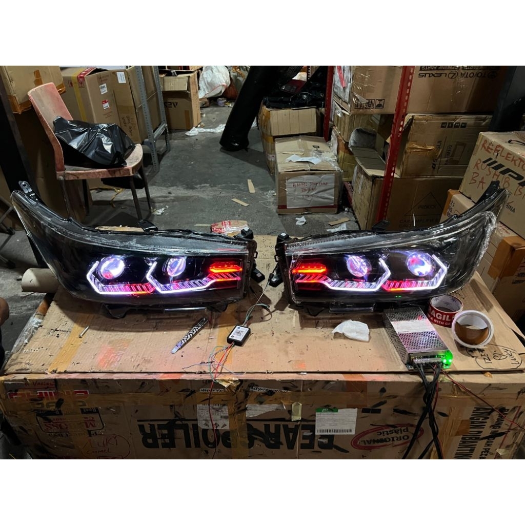 Jual Paketan HEADLAMP INNOVA REBORN Hexagon pro RGB Matrix Padlepop ...