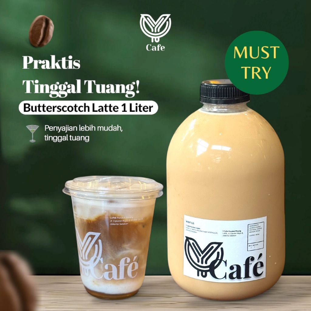 Jual Butterscotch Latte 1 Liter Minuman Kemasan Kopi Susu Butterscotch ...