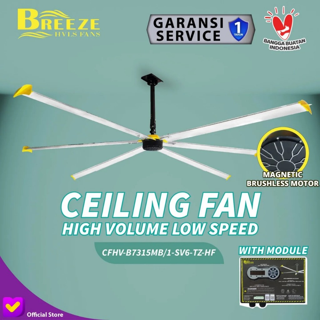 Jual Breeze HLS Fans Ceiling Fan High Volume 7 .32 Meter HVLS Fan CFHV ...